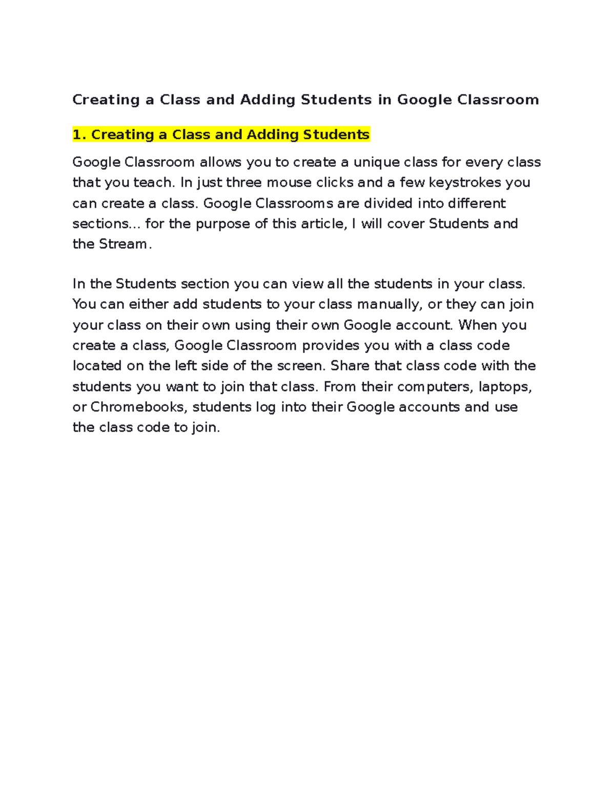 Language Learners Materials Development - Creating a Class and Adding Students in Google ...