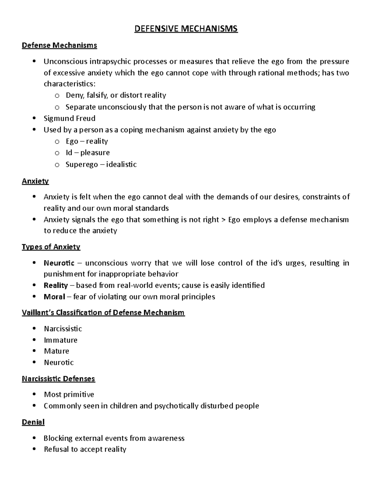 Defensive- Mechanisms - DEFENSIVE MECHANISMS Defense Mechanisms ...