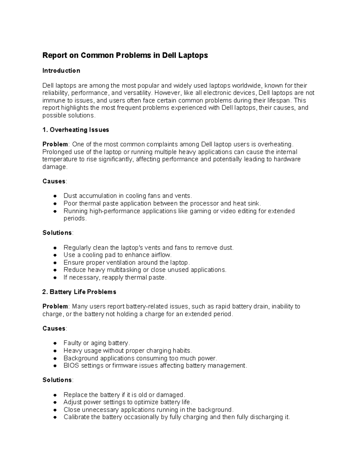 Docs 8 - it is very usefull. - Report on Common Problems in Dell ...