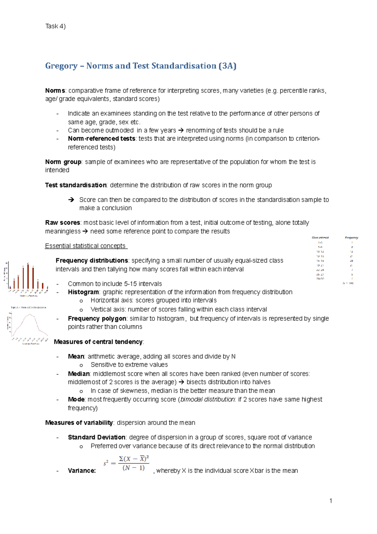 Psychodiagnostics 4 - Gregory – Norms and Test Standardisation (3A ...