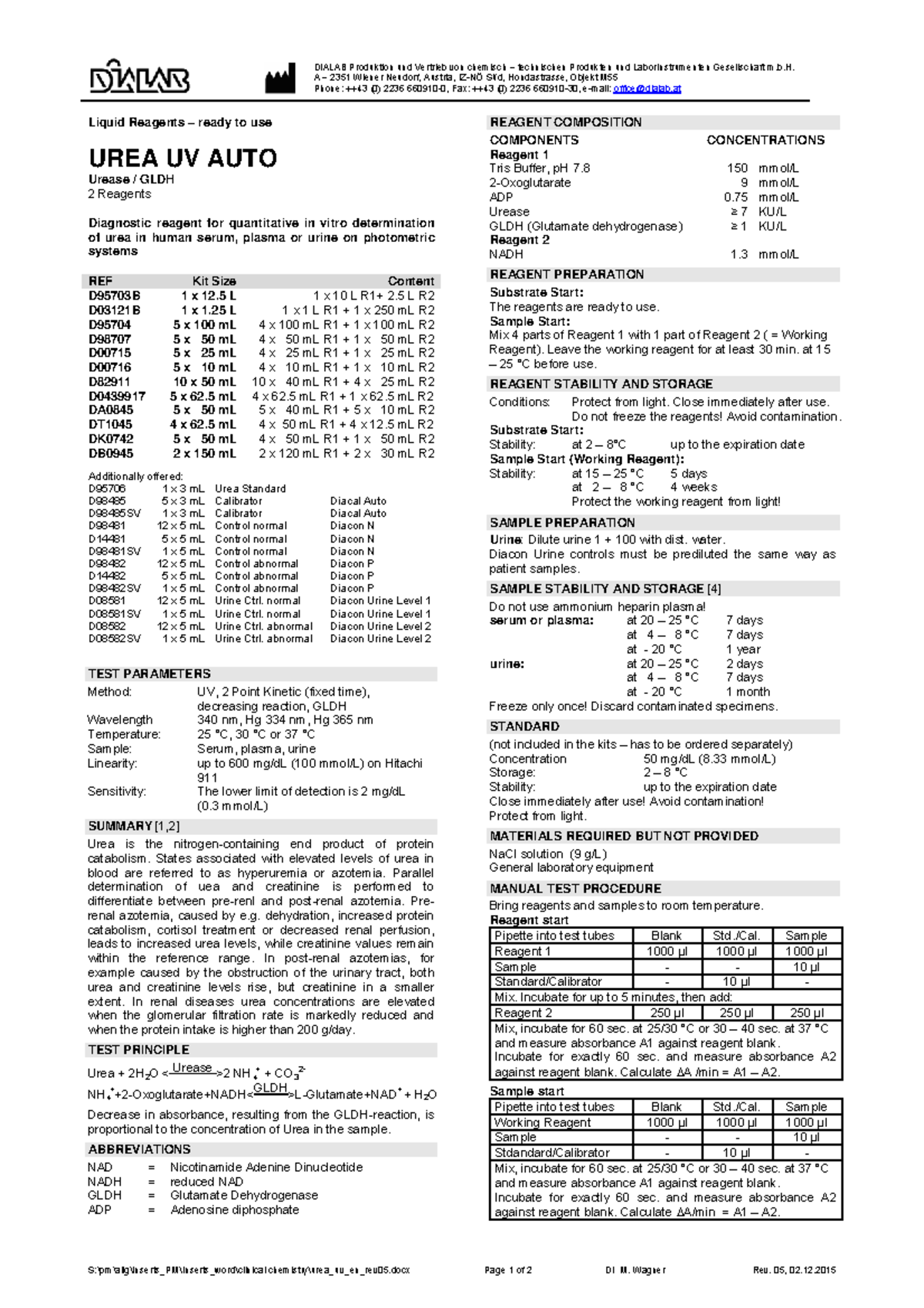 Urea-PI Dialab Langaman - DIALAB Produktion und Vertrieb von chemisch ...