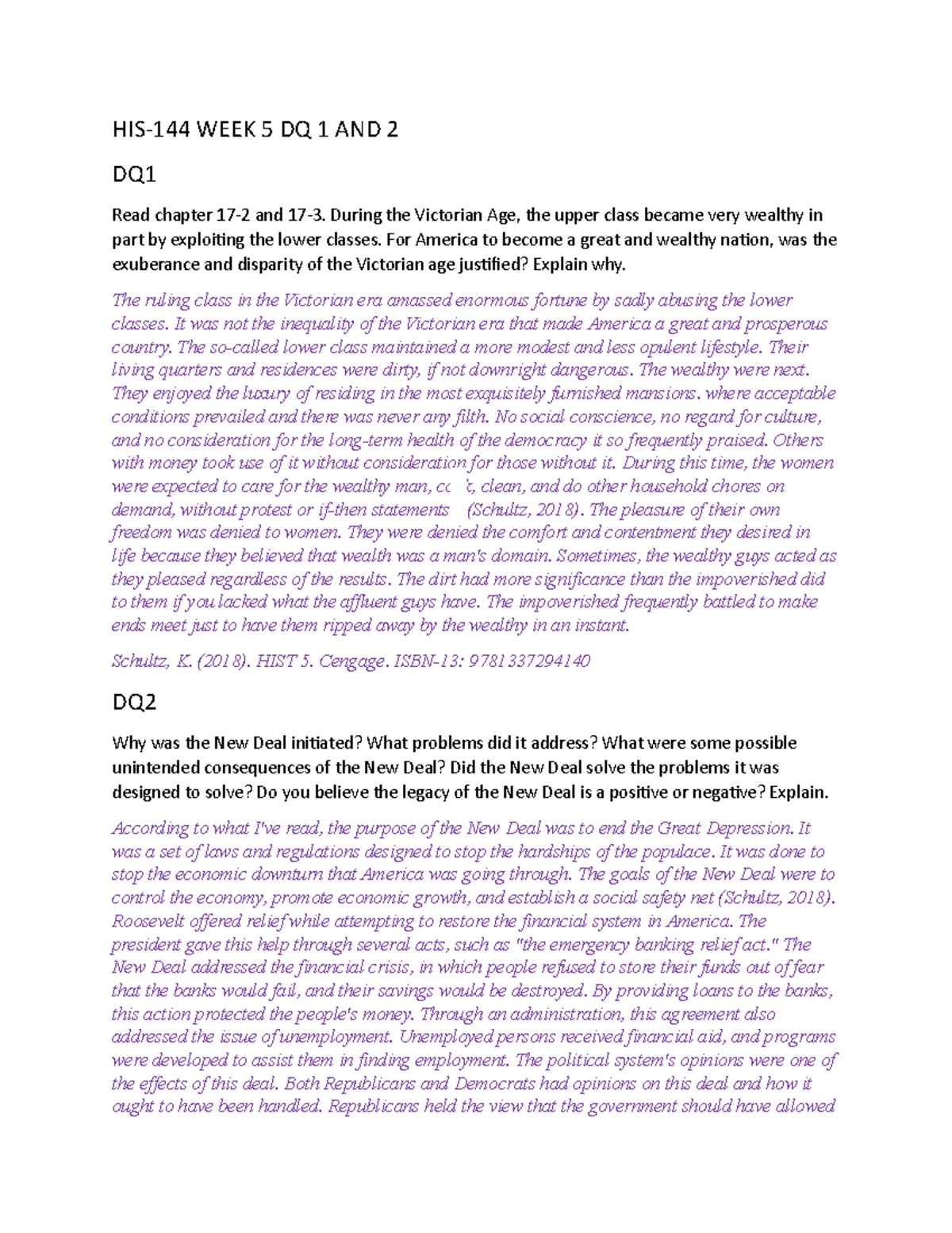 HIS-144 WEEK 5 DQ 1 AND 2 - HIS-144 WEEK 5 DQ 1 AND 2 - HIS-144 WEEK 5 DQ 1 AND 2 DQ Read ...