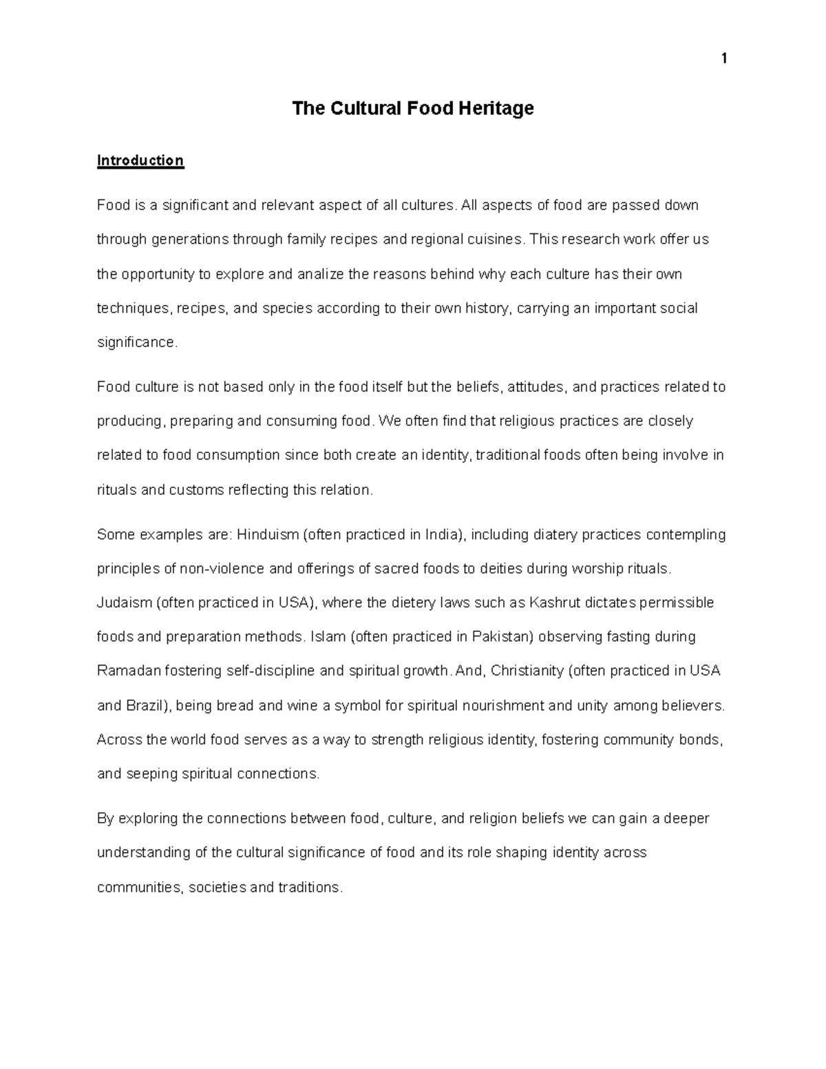 My Science Symposium Paper Practice Final - The Cultural Food Heritage ...