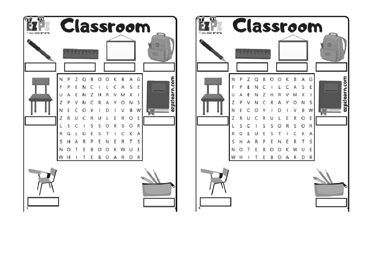 Classroom - school objects wordsearch - ingles - Studocu