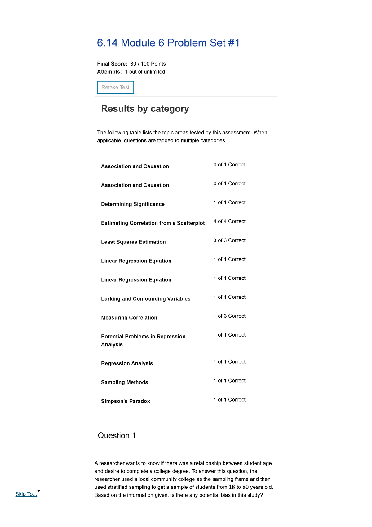 Module 6 problem set 1 - 6 Module 6 Problem Set Final Score: 80 / 100 ...