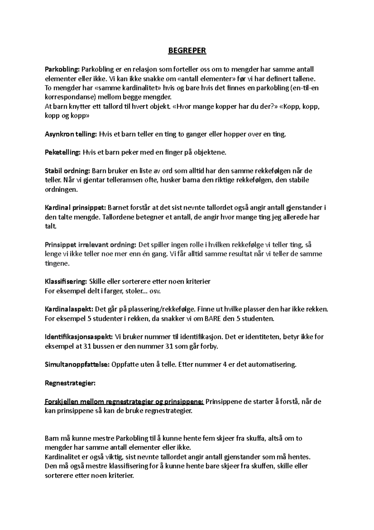 Begreper - Begreps forklaring - BEGREPER Parkobling: Parkobling er en ...
