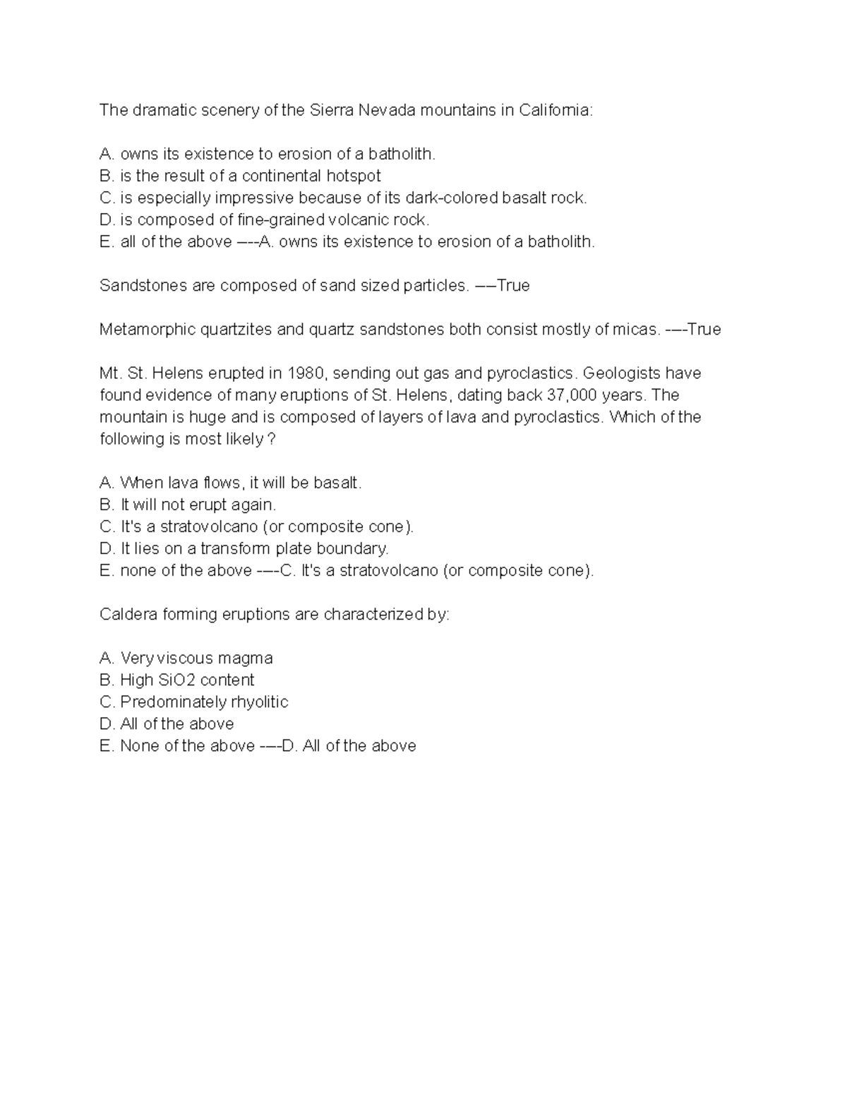 Geology 101 Final (12) - The dramatic scenery of the Sierra Nevada ...