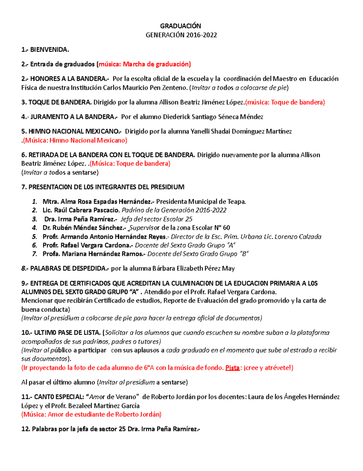 Programa DE Graduación 2022 - GRADUACIÓN GENERACIÓN 2016- 1 ...