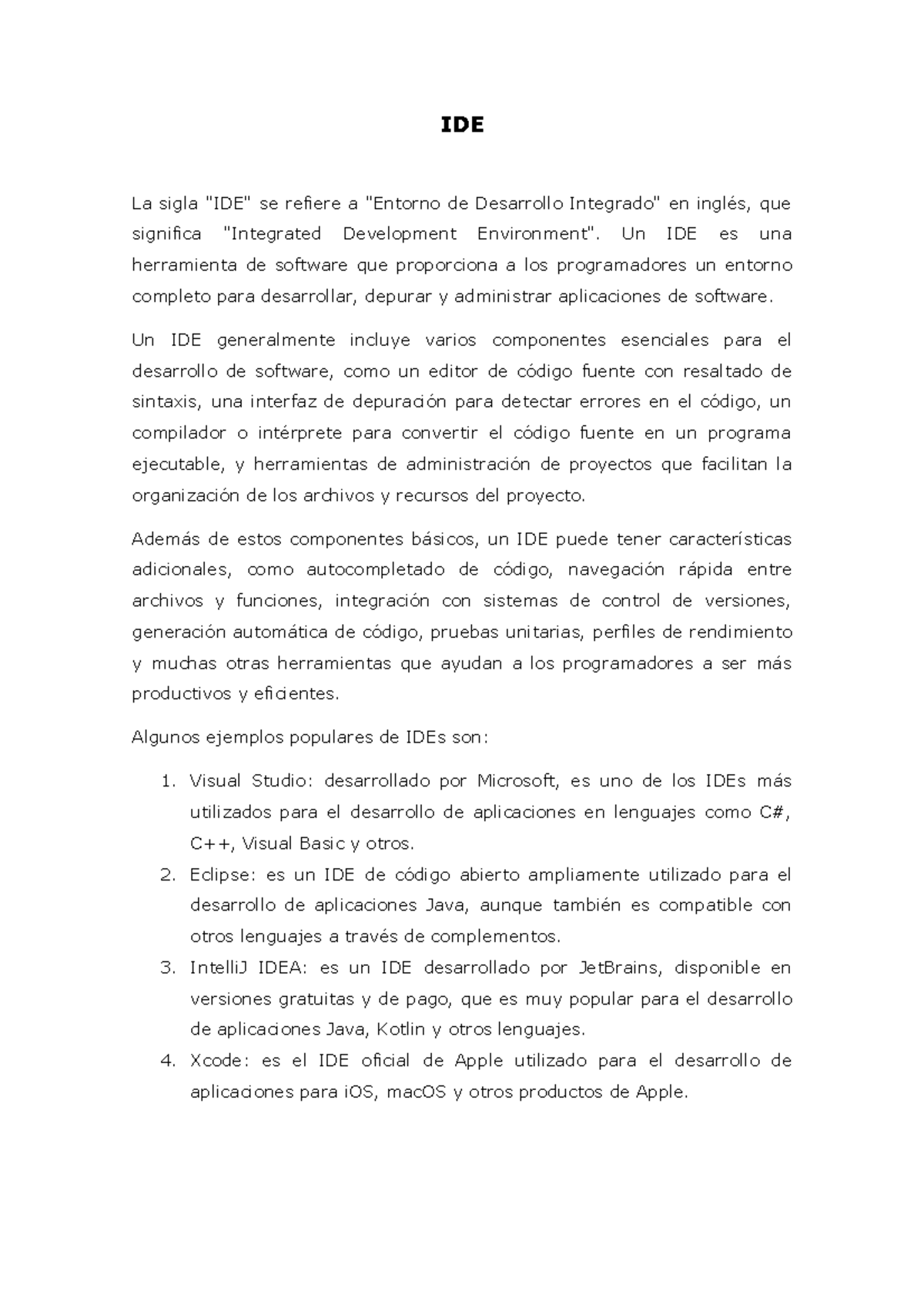 IDE - AAAA - IDE La sigla "IDE" se refiere a "Entorno de Desarrollo ...