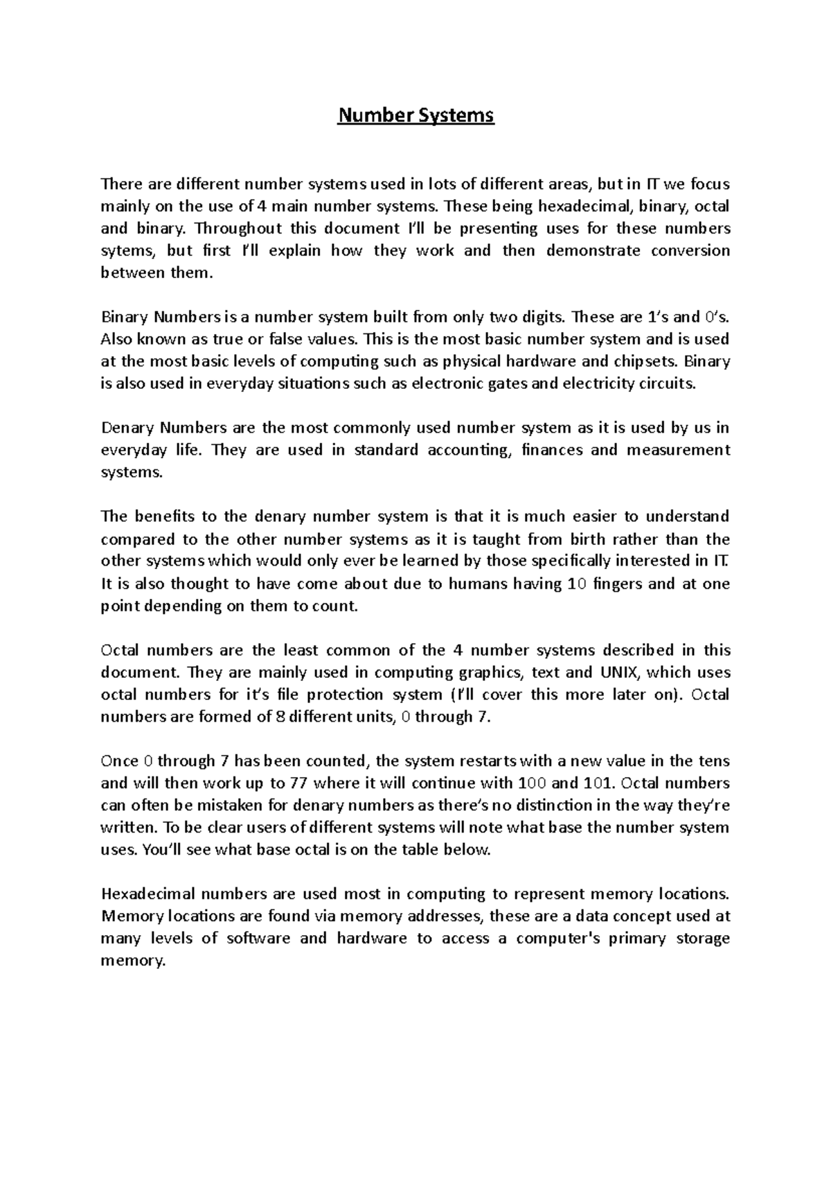 Number Systems notes - Math1179 - GRE - Studocu