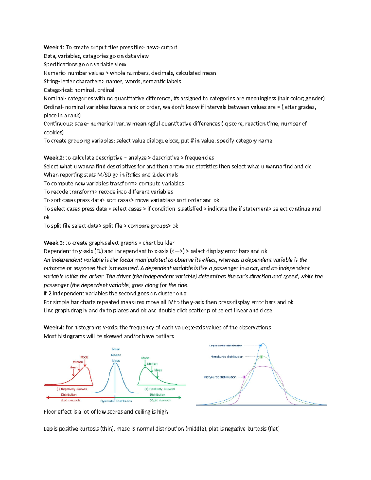 Exam 1 sg - Week 1: To create output files press file> new> output Data ...