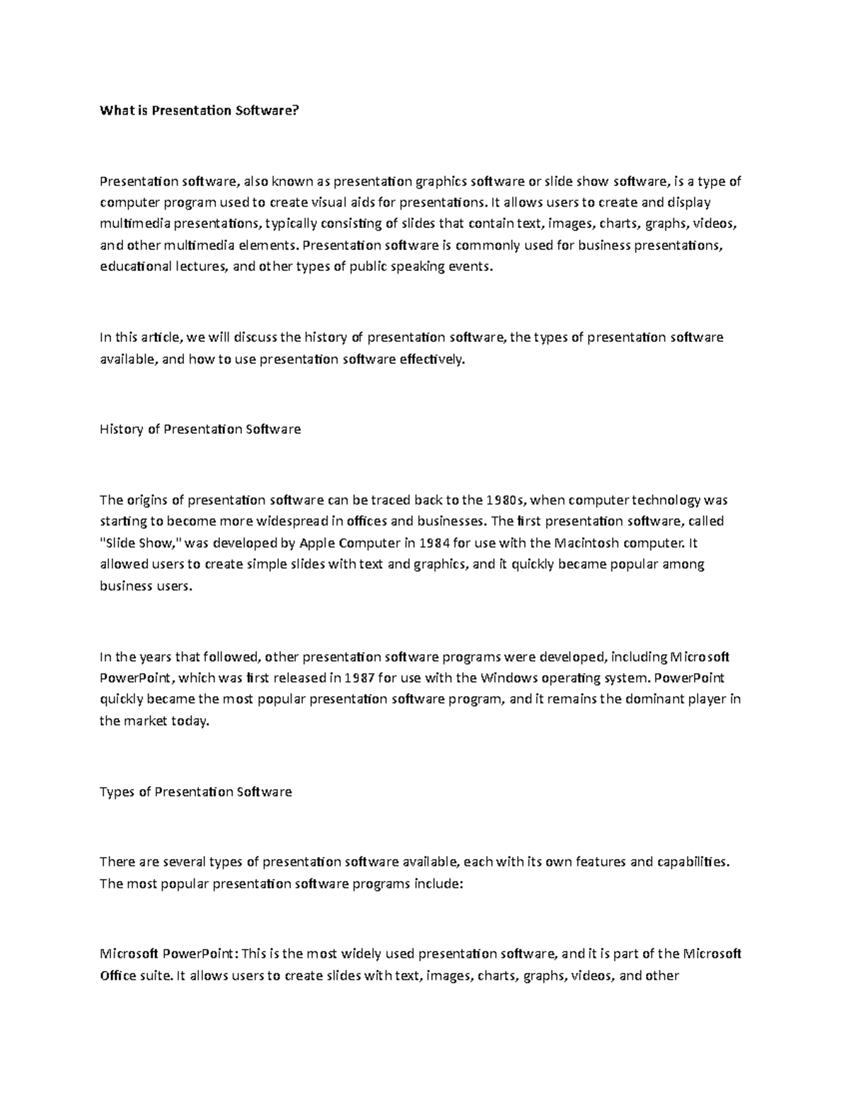 What is Presentation Software - What is Presentation Software ...