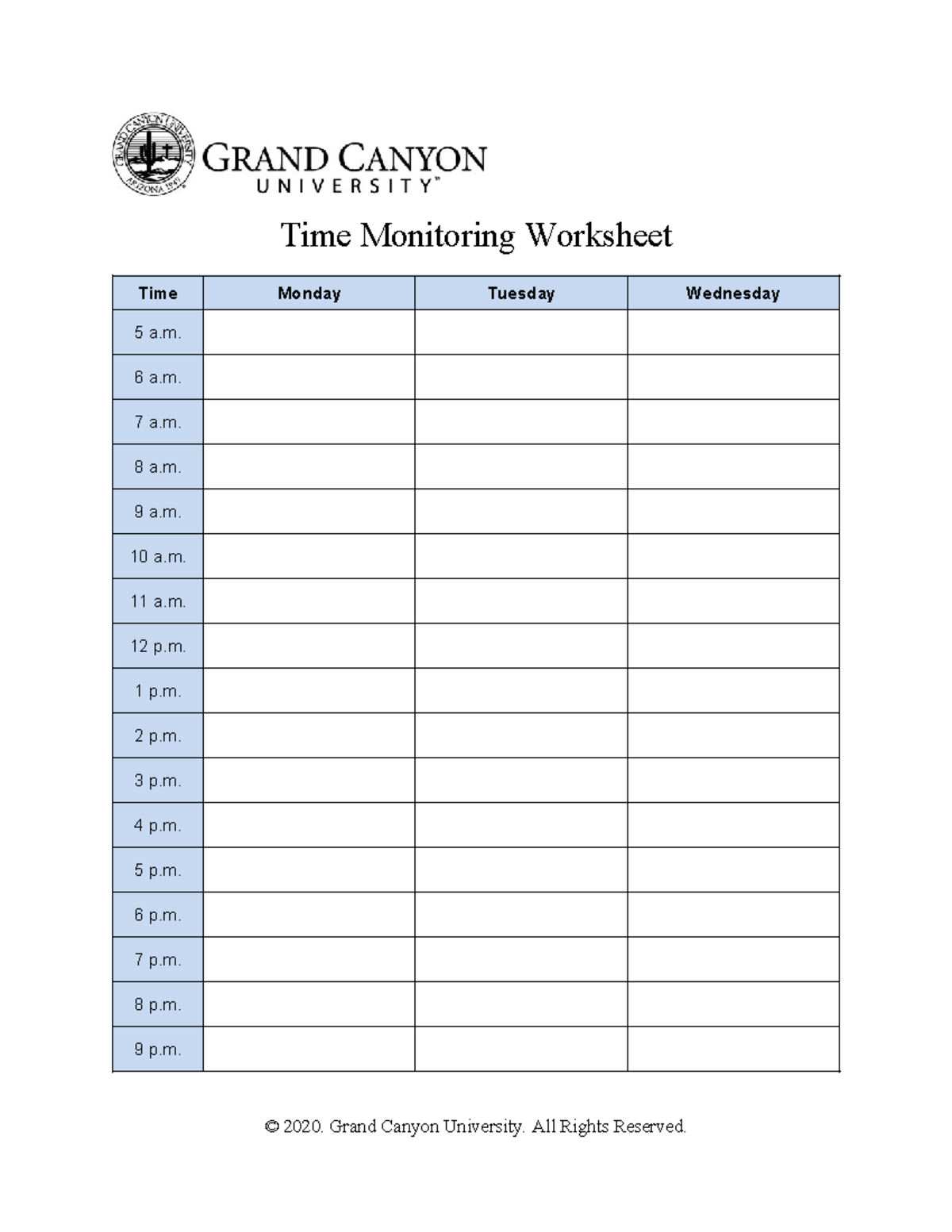 UNV-501-RS-Time Monitor Worksheet T1 - UNV-501 - Time Monitoring ...