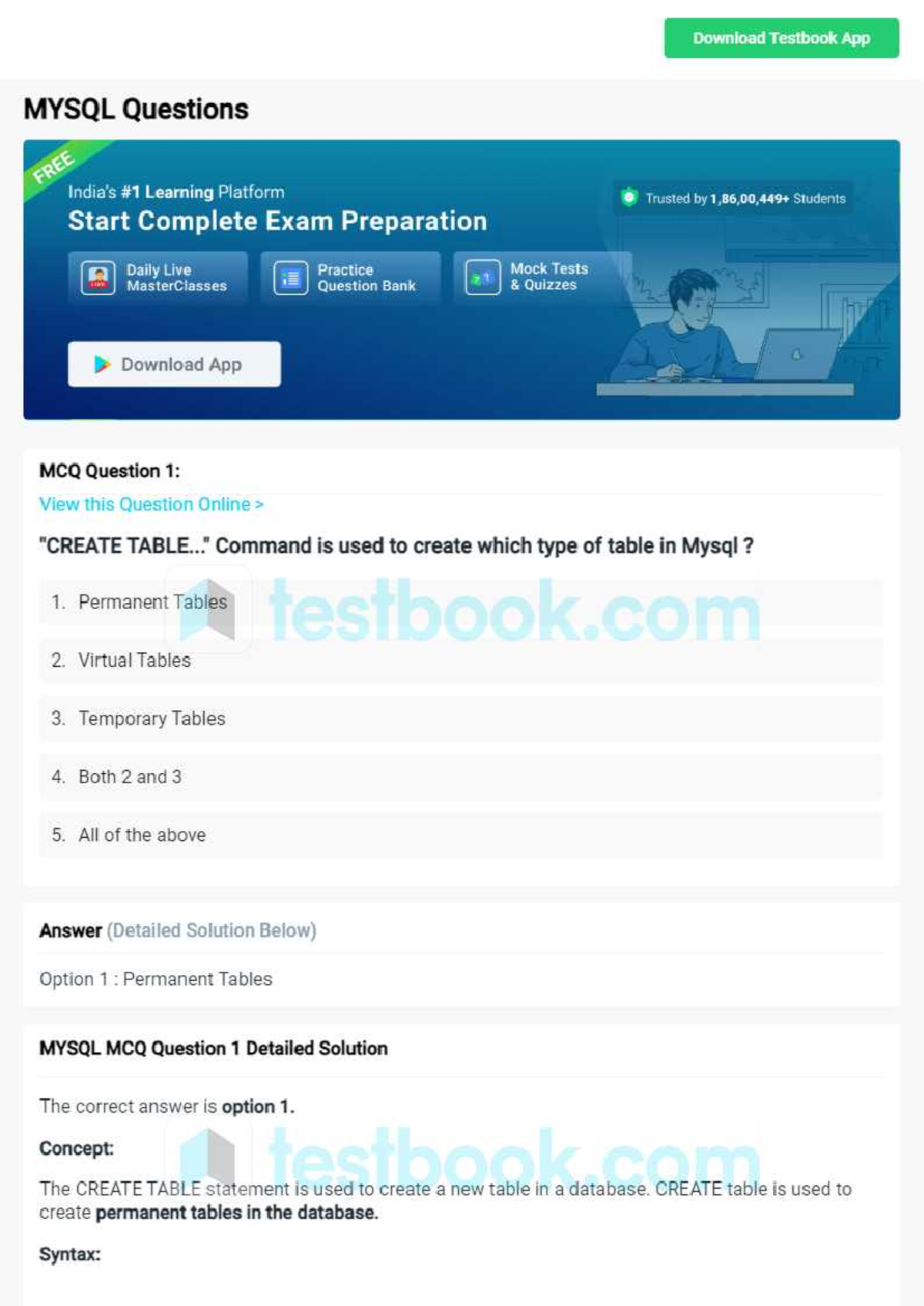 Mcq on mysql 6001479089 ee774a7aea7102 - Advanced Database System - Studocu