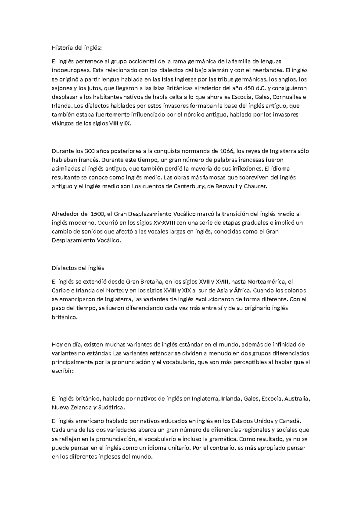 Historia del inglés - Historia del inglés: El inglés pertenece al grupo ...