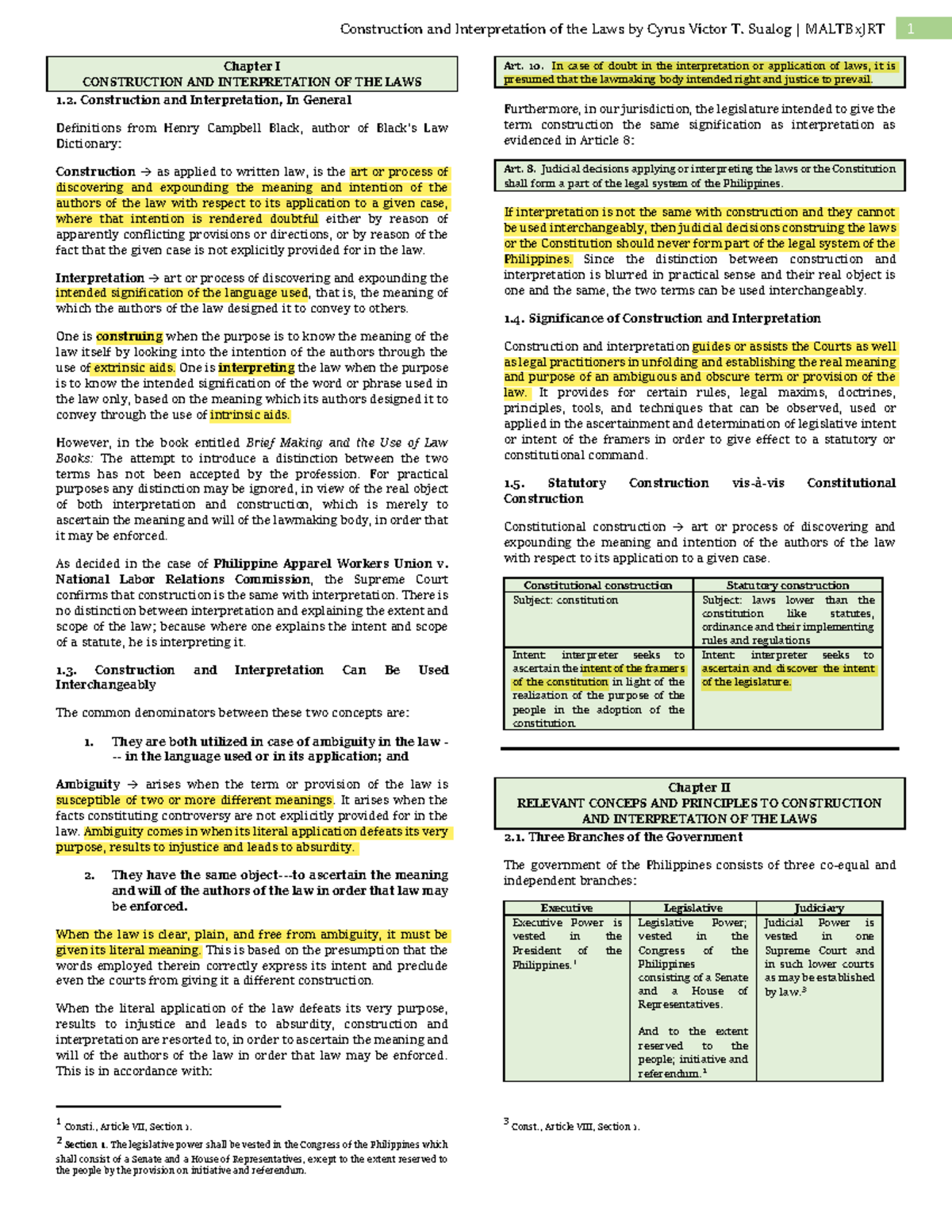 Statutory Construction - Sualog - Chapter I CONSTRUCTION AND ...
