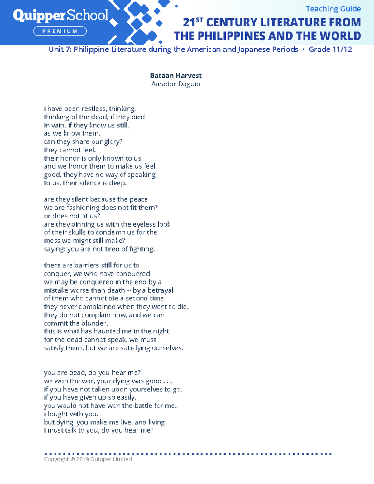 PDF(TE~1 - ASD - Bataan Harvest Amador Daguio i have been restless ...