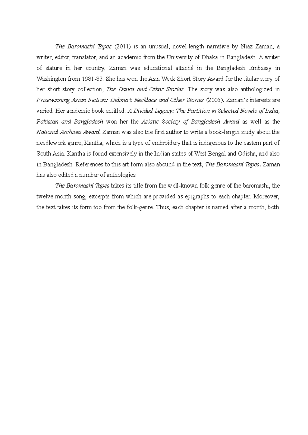 Ecological Predicaments in Niaz Zaman’s The Baromashi Tapes - The ...