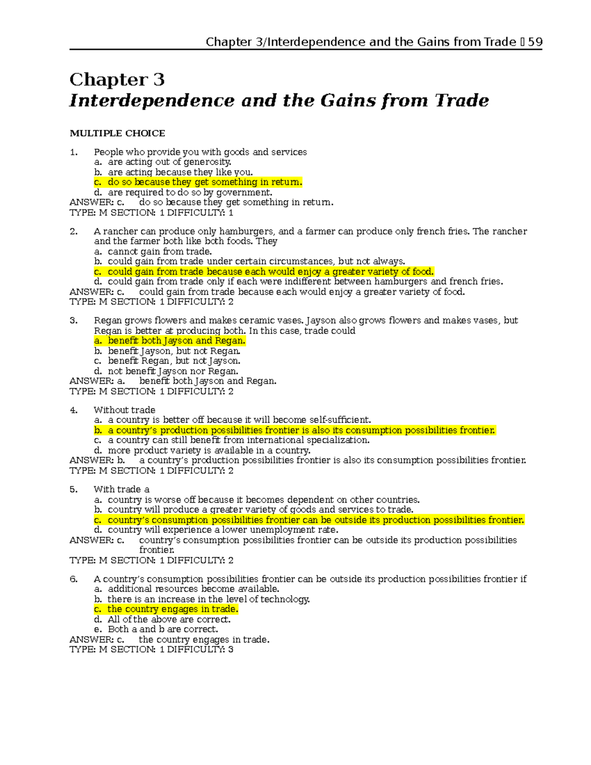 Chapter 3 - Microeconomics - Chapter 3 Interdependence and the Gains ...
