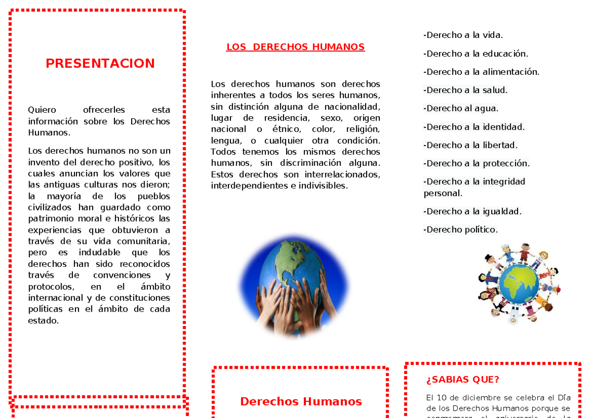 Triptico-de-derechos-humanos-3 - PRESENTACION LOS DERECHOS HUMANOS Los derechos humanos son ...