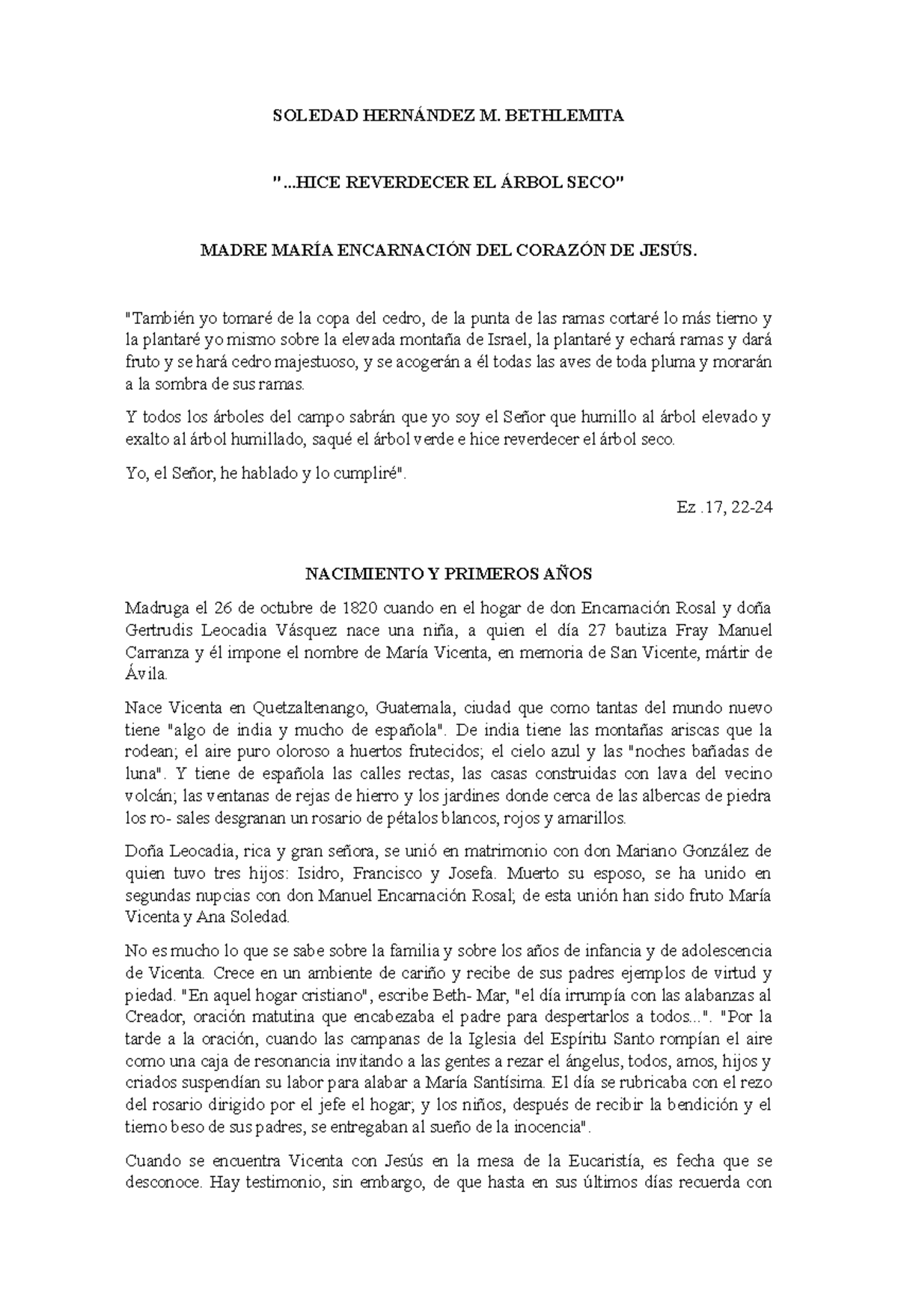 VIDA MER DE Soledad Hernandez M 1 1 - SOLEDAD HERNÁNDEZ M. BETHLEMITA ...