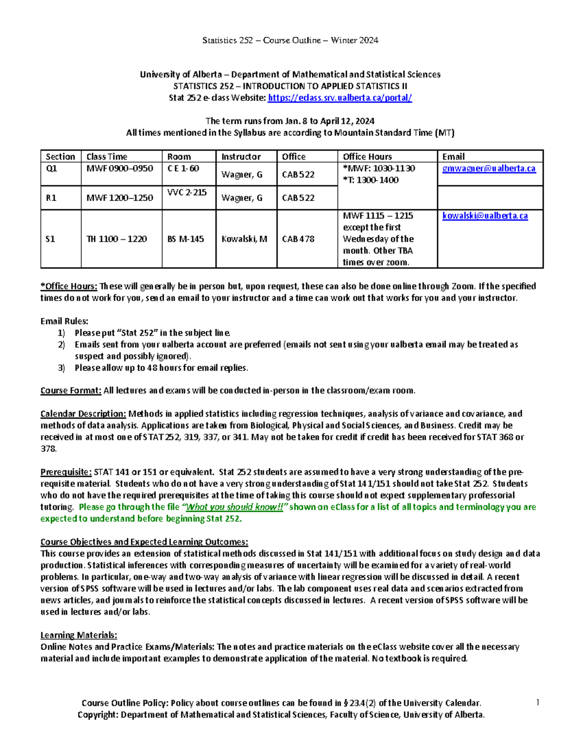STAT 252-2024 Winter-Common Syllabus-Classrooms Updated - Course ...