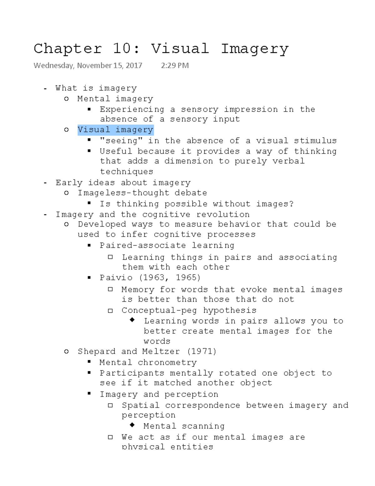 chapter 10 visual imagery - Warning: TT: undefined function: 32 What is ...