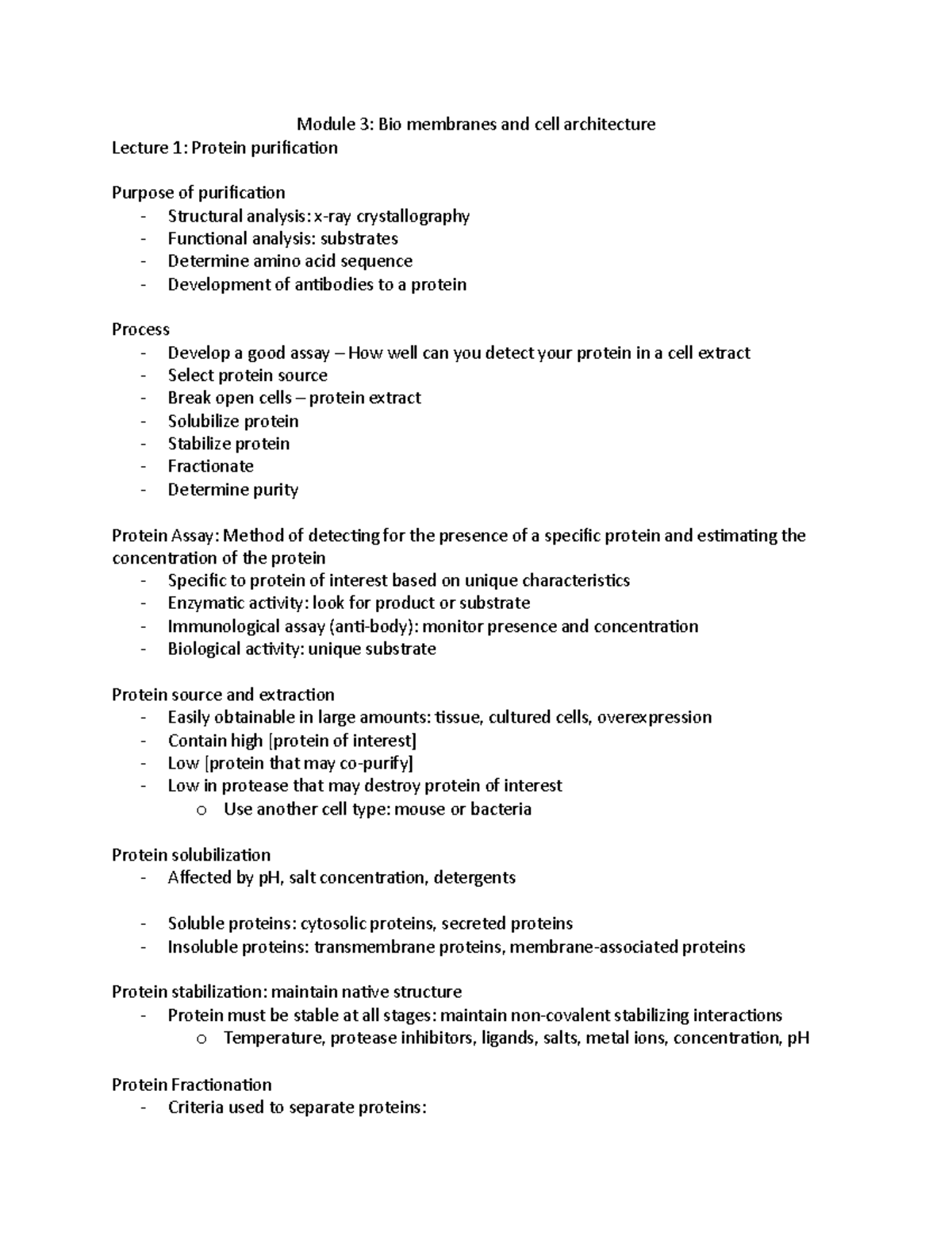 Module 3 Lecture Notes 3 Module 3 Bio Membranes And Cell Architecture Lecture 1 Protein