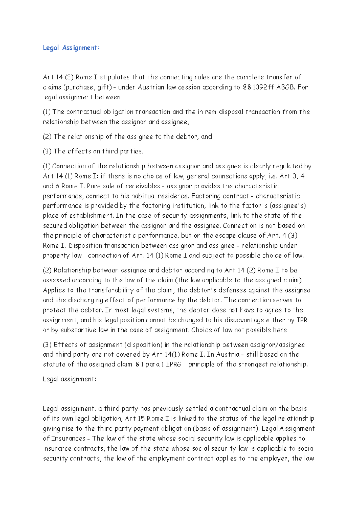 Legal Assig - INTERNATIONAL LAW UNIVERSITY OF MEMPHIS - Legal ...