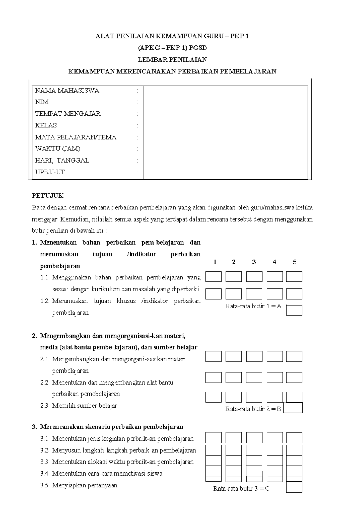 APKG 1 & 2 - Share - lembar penilaian guru - ALAT PENILAIAN KEMAMPUAN ...