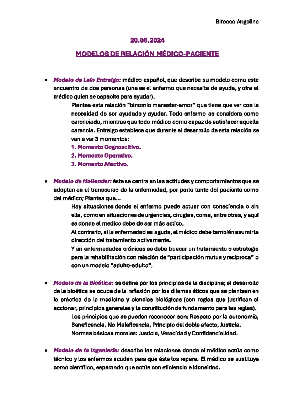 Modelos de Relación médico-paciente - Birocco Angelina 20.08 MODELOS DE ...