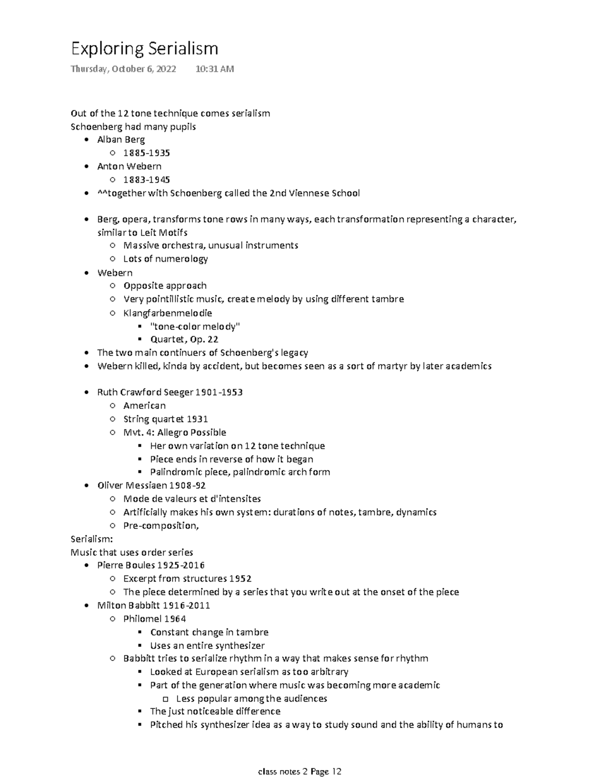 MUS 115 split lecture notes 12-13 - MUS 115LEC - UB - Studocu