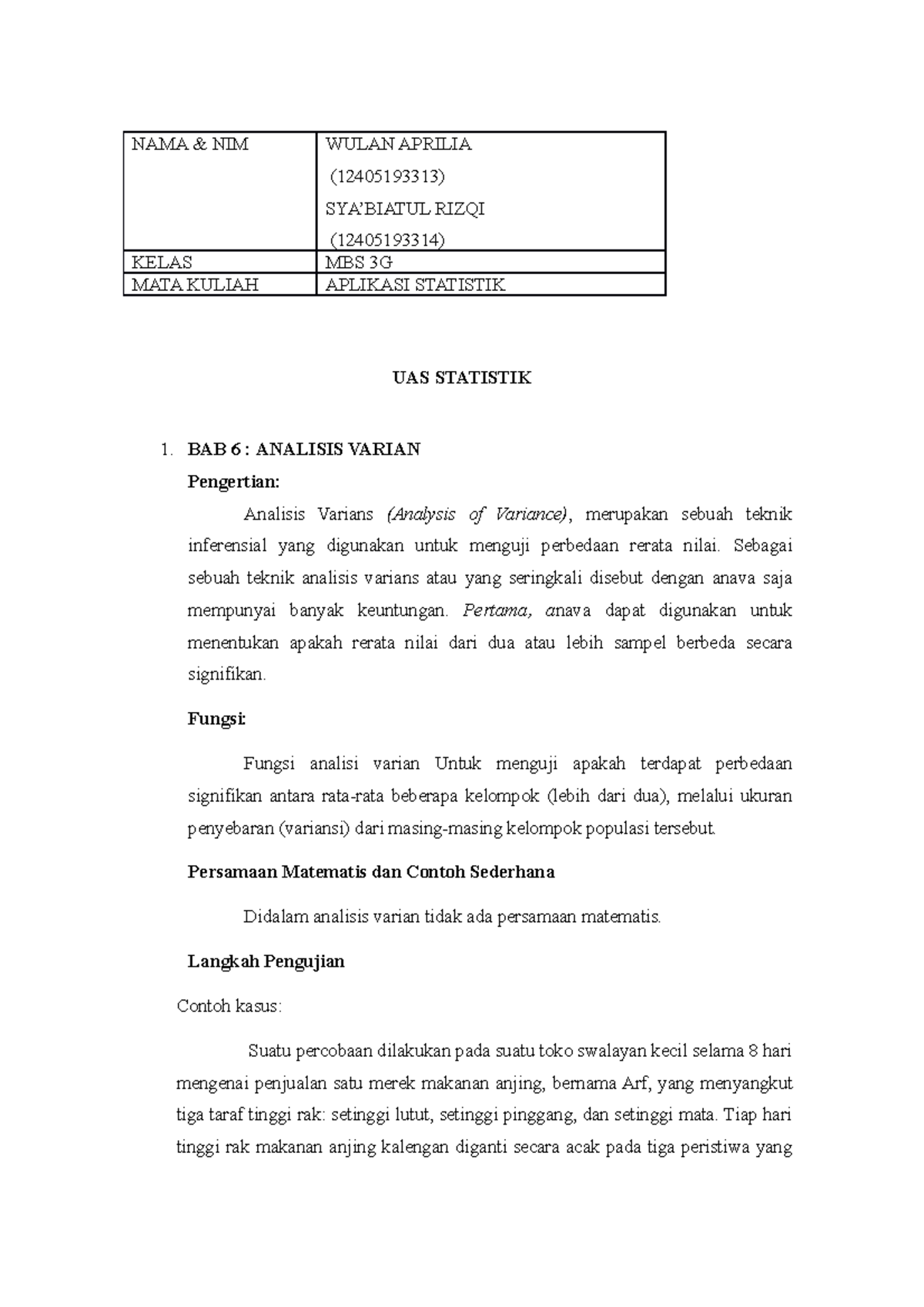 12405193313 - Wulan Aprilia - UAS APK. Statistik - NAMA & NIM WULAN ...