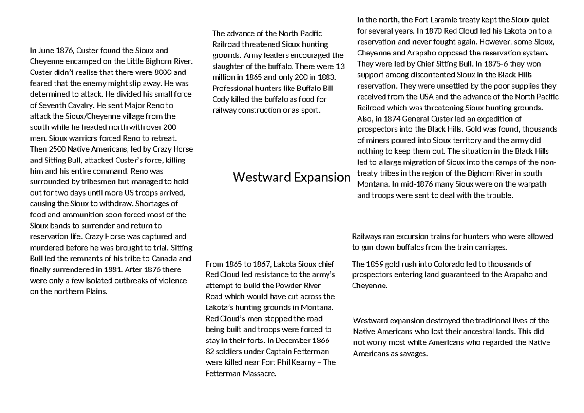 Native americans defeat - Westward Expansion Westward expansion ...