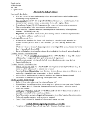 AP+Psychology+Unit+1+Part+1+Modules+1+through+3 - Studocu