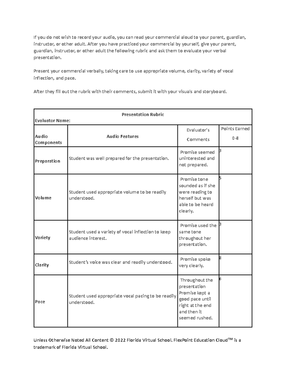 05 07 presentation rubric - If you do not wish to record your audio ...