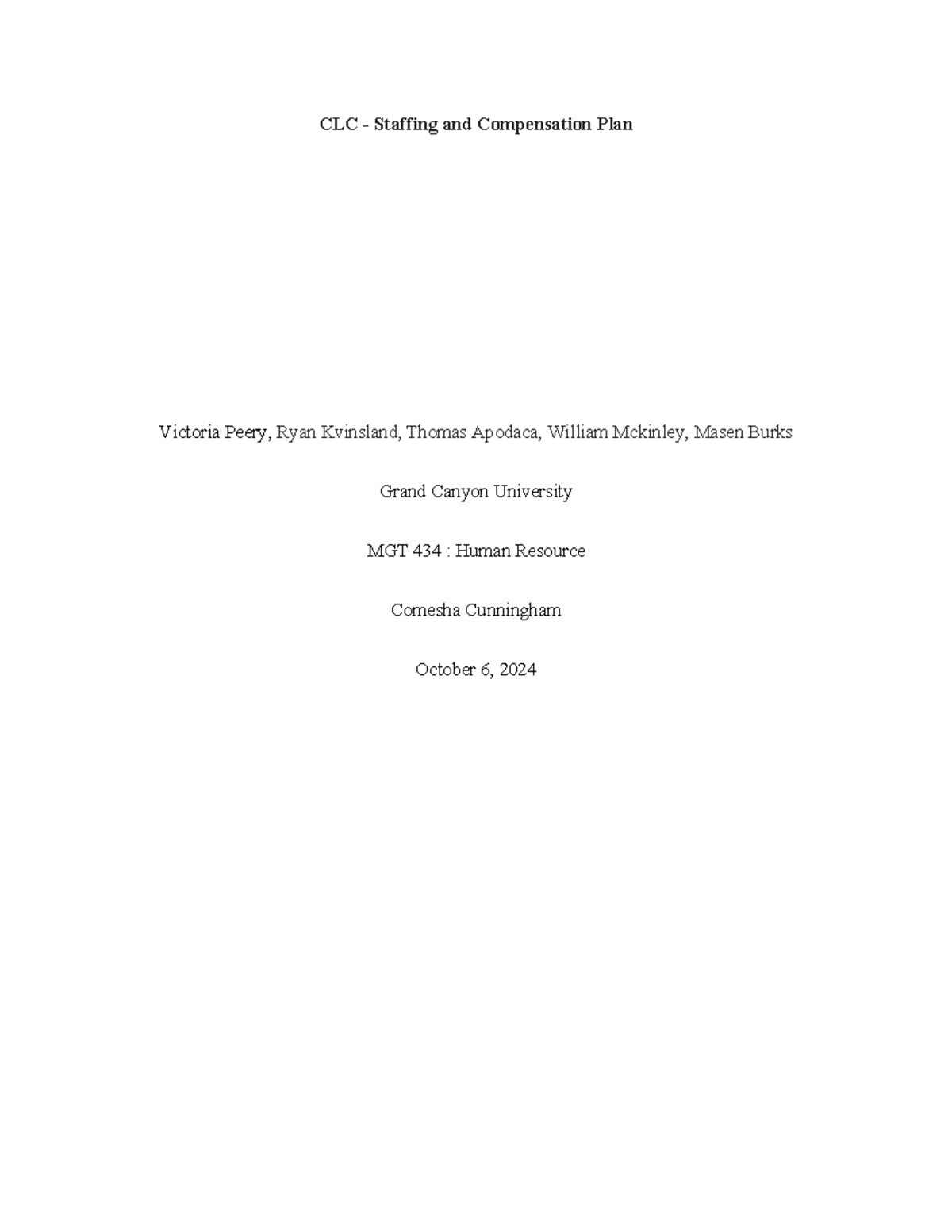 CLC - Staffing and Compensation Plan - CLC - Staffing and Compensation ...
