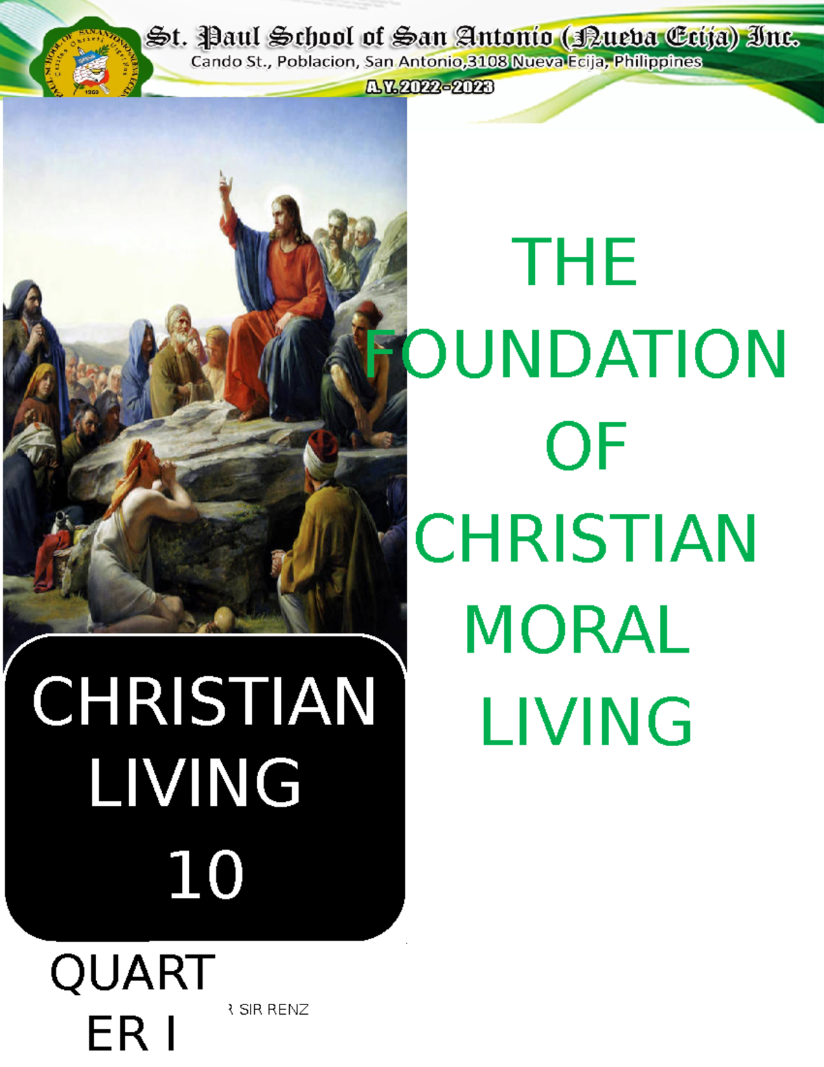 Module-CL10- Quarter-1 - 1 CL SUBJECT TEACHER SIR RENZ THE FOUNDATION ...