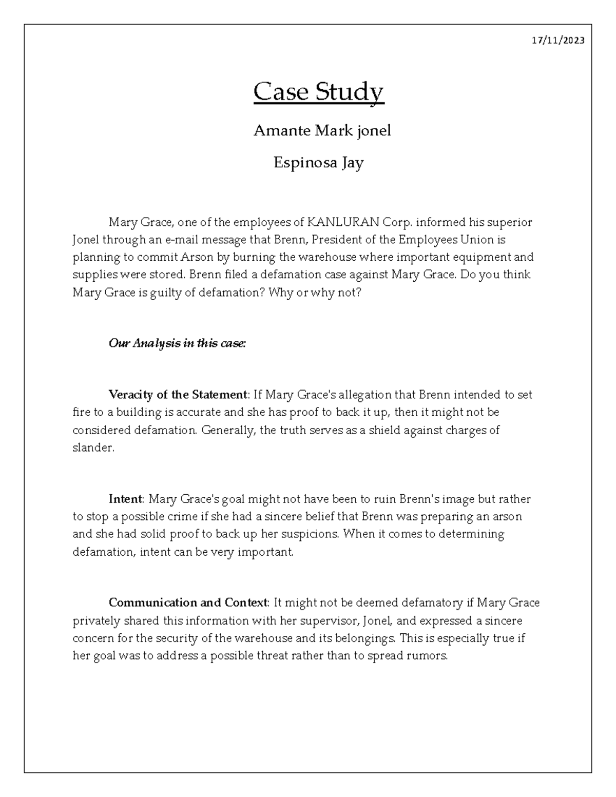 Case-Study - Issues about the technology and solving problems - Case ...