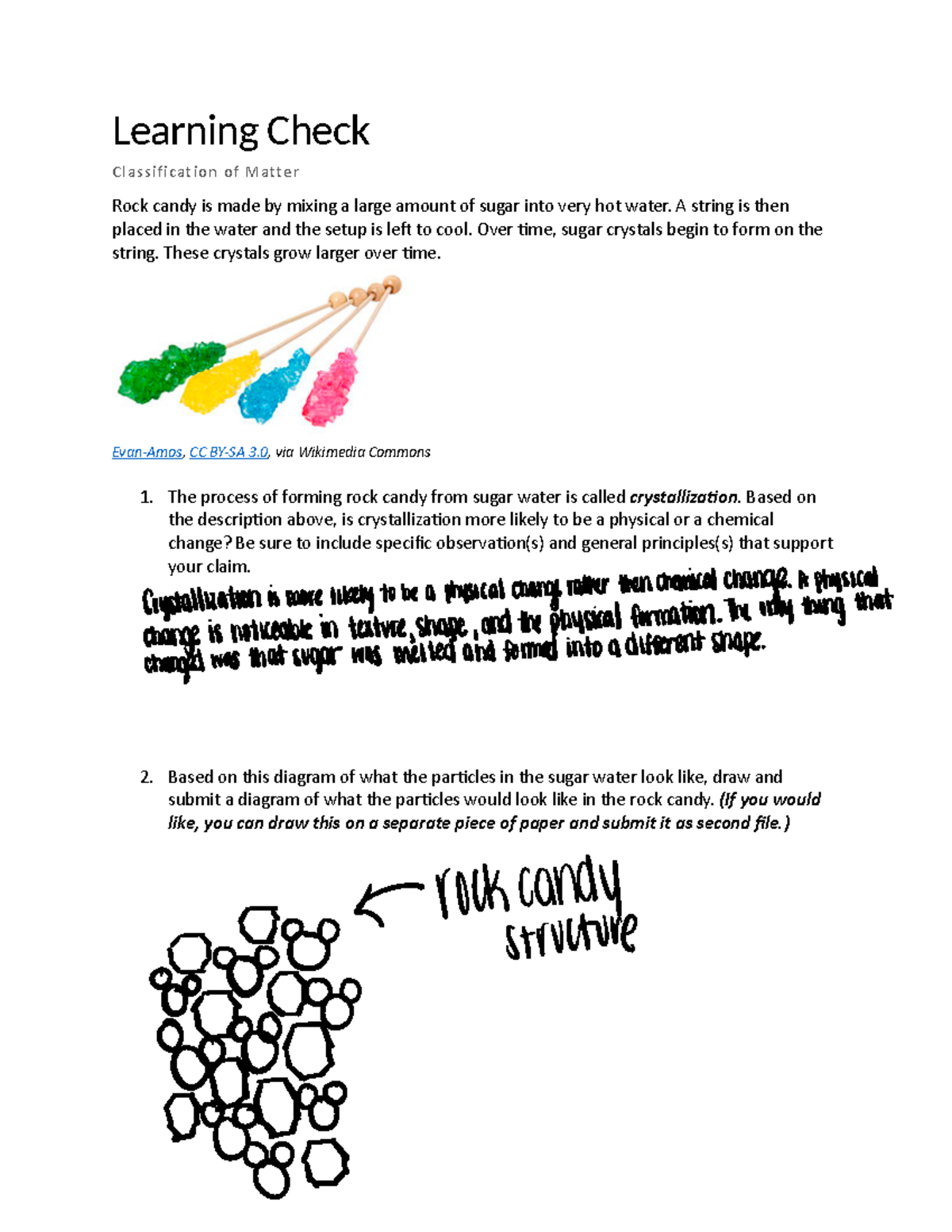 LC Classification of Matter - Learning Check Classification of Matter ...