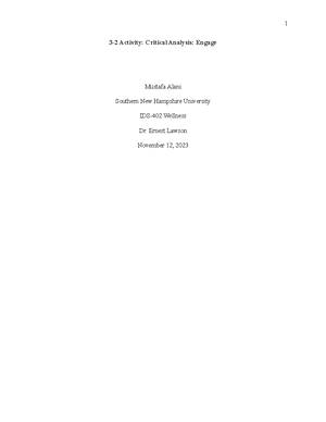 2-2 assignment - coursework - 2-2 Activity: Topic Introduction Mustafa ...