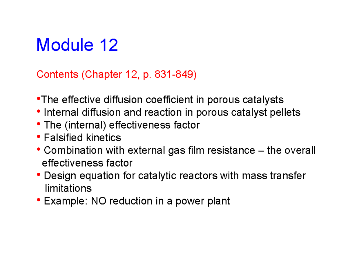 Modul 12 - mange gode notater og beregninger - Module 12 Contents ...