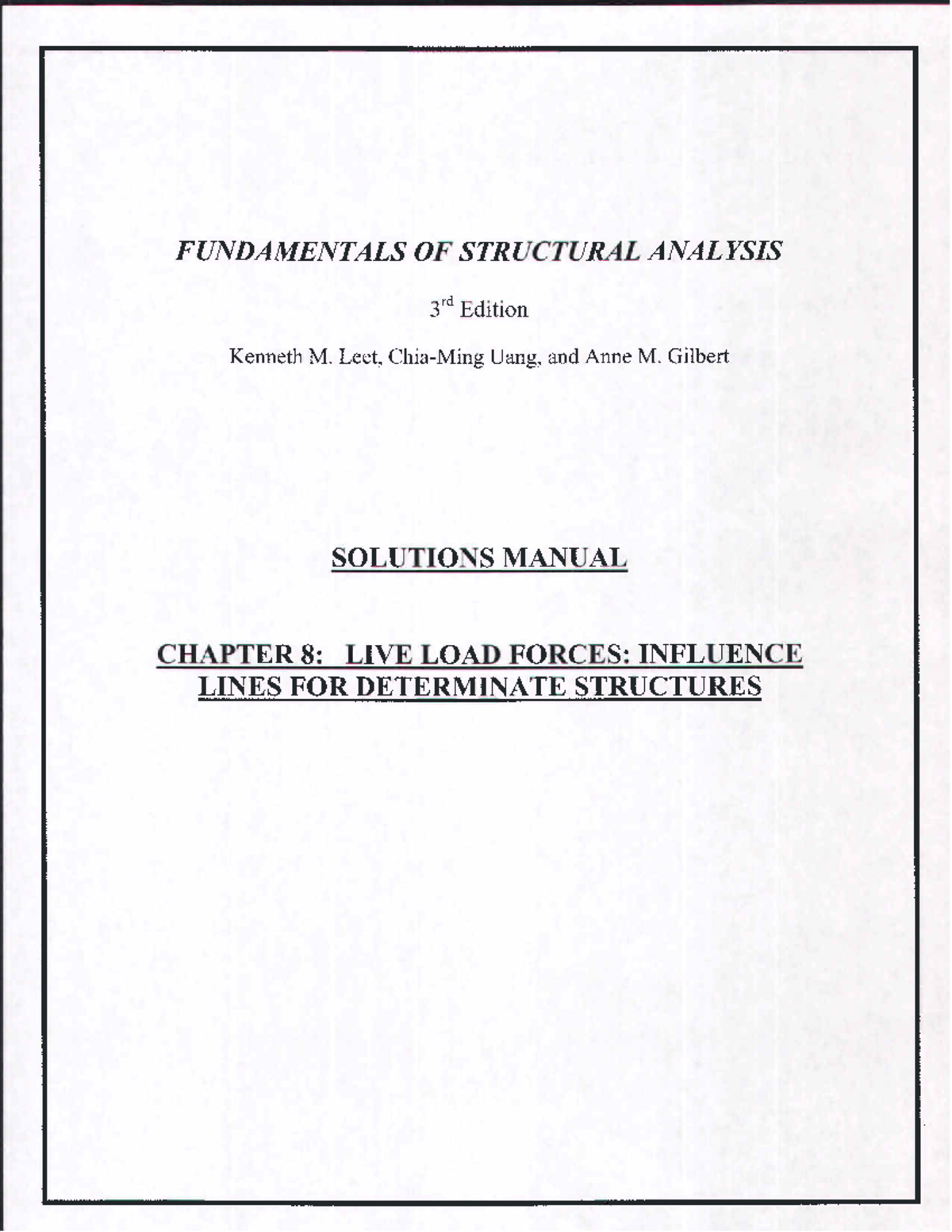 Ch 8 Lecture Notes 1 Fundamentals Of Structural Analysis 3rd