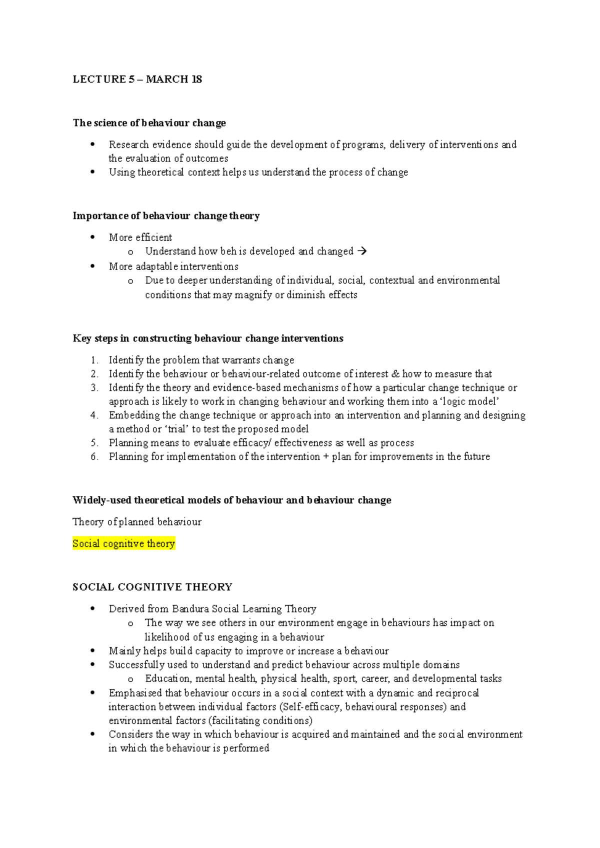 Lecs for assessment - Lectures notes from the lectures applicable for ...