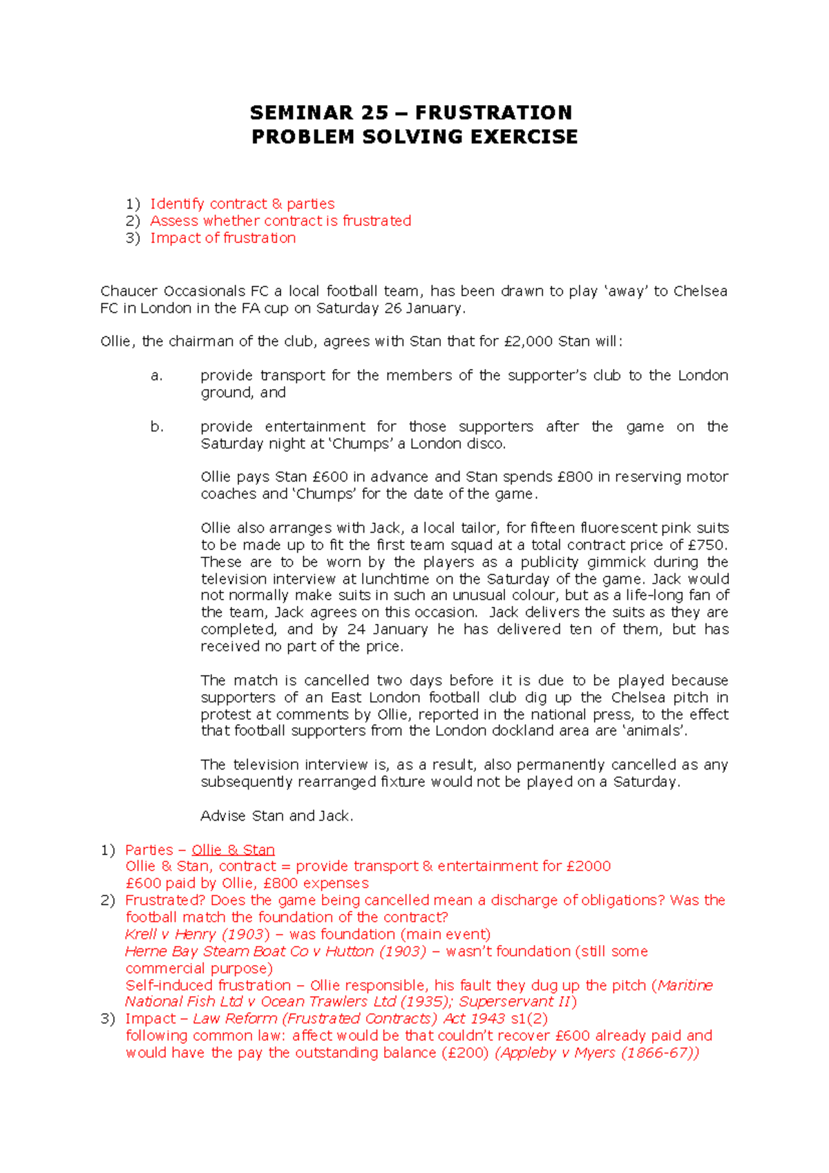 25 - Frustration - problem solving exercise - SEMINAR 25 – FRUSTRATION ...