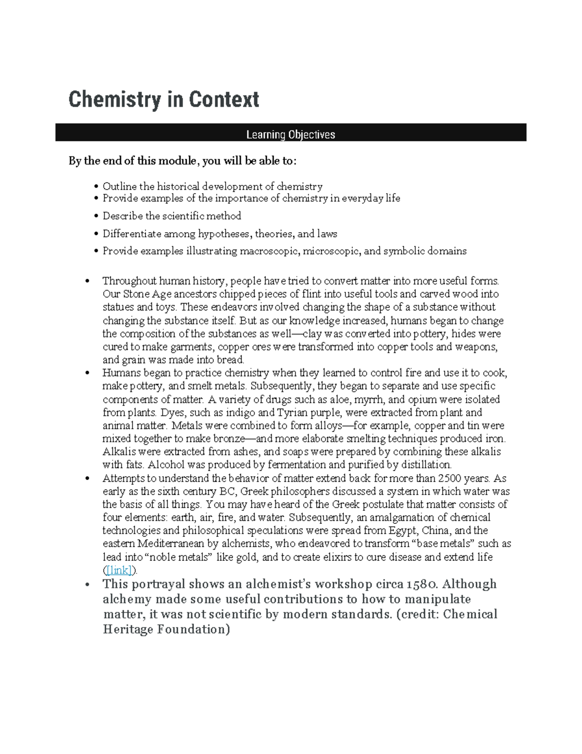 Chemistry in Context - Chemistry in Context Learning Objectives By the ...