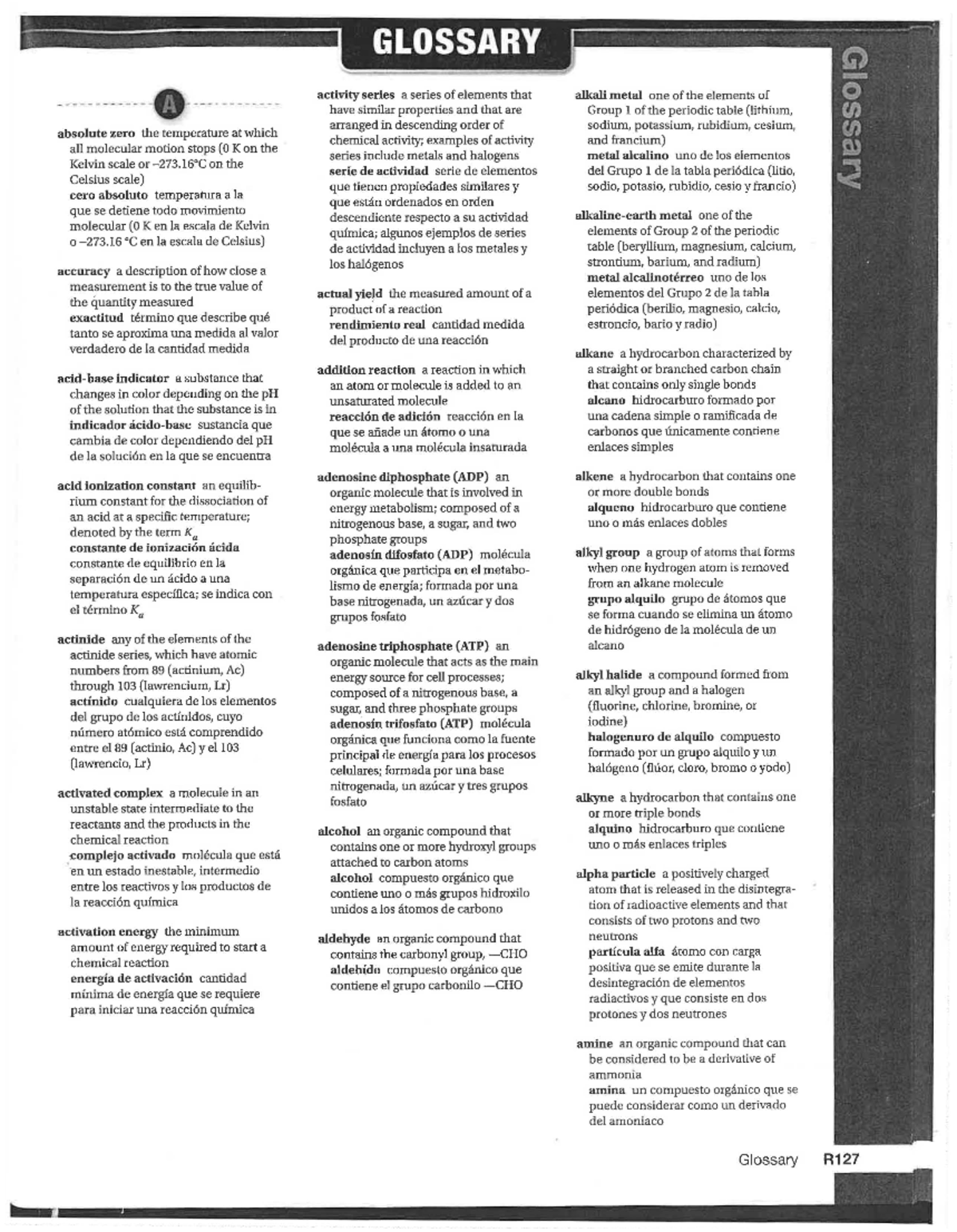 Glossary - ljhvlgvlgh ñjbh - absolute zero the temperature at which all molecular motion stops ...