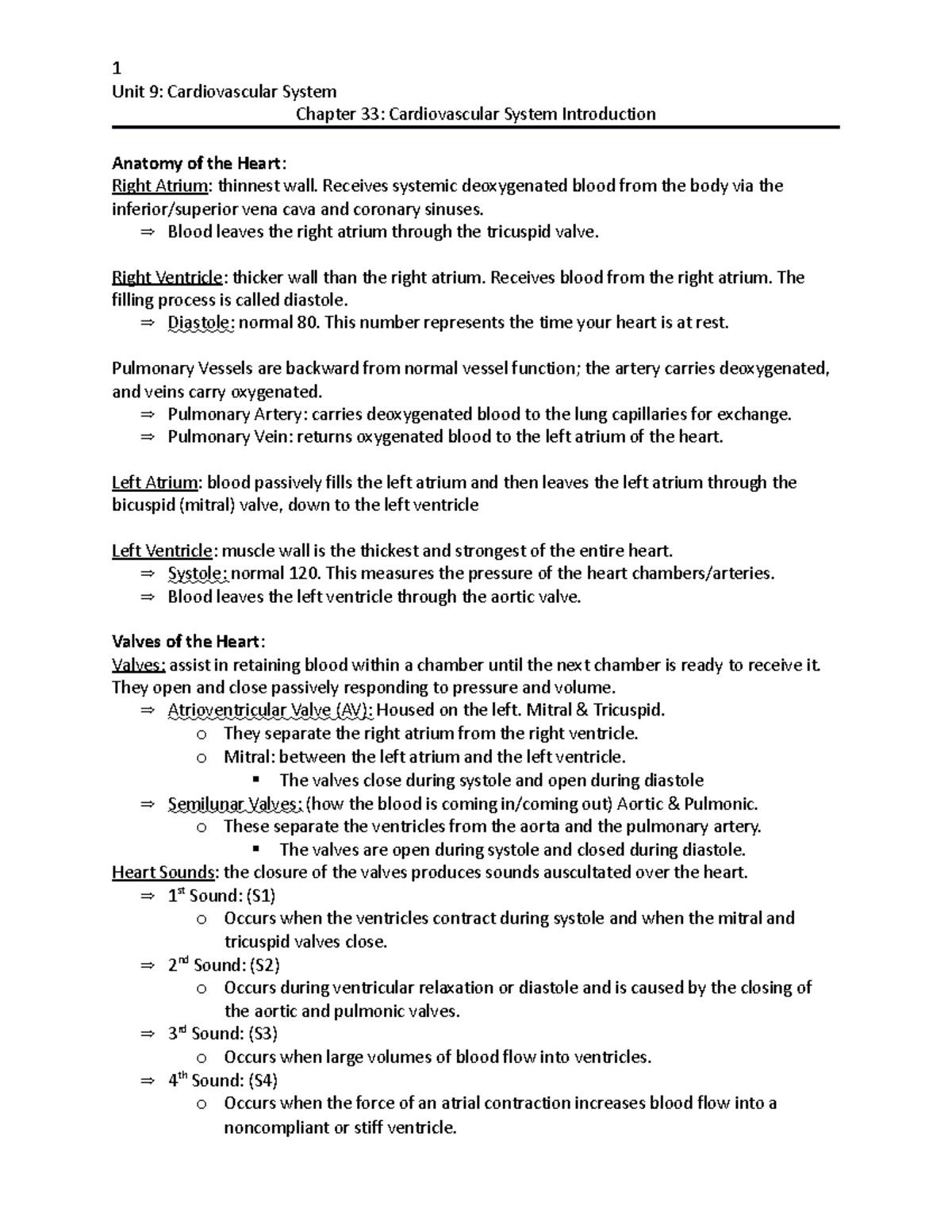 CHapter 33 Intro to Cardiovascular system - Unit 9: Cardiovascular ...