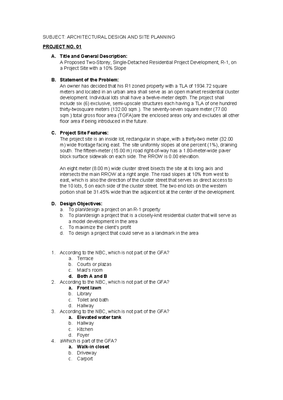 TWO- Storey Single- Detached Residential Project - SUBJECT ...