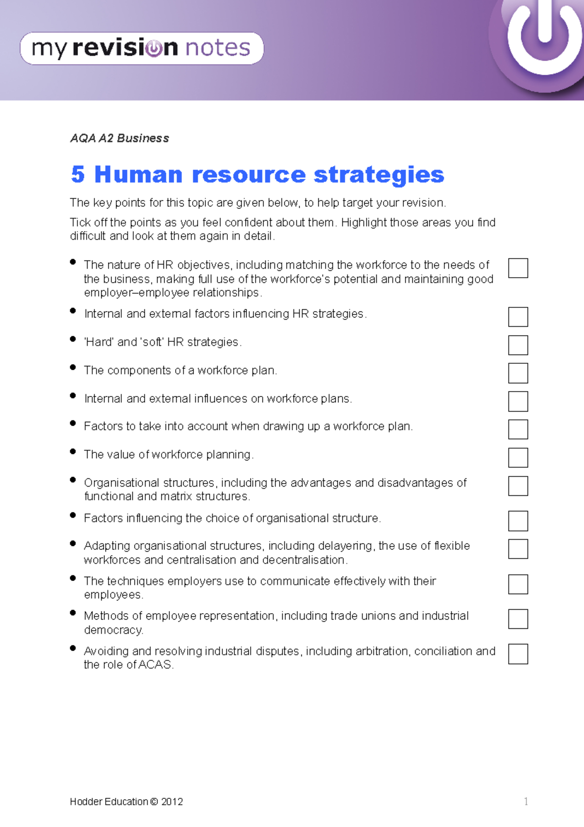 What you need to know 5 - Buisness revision and notes for test, exams ...